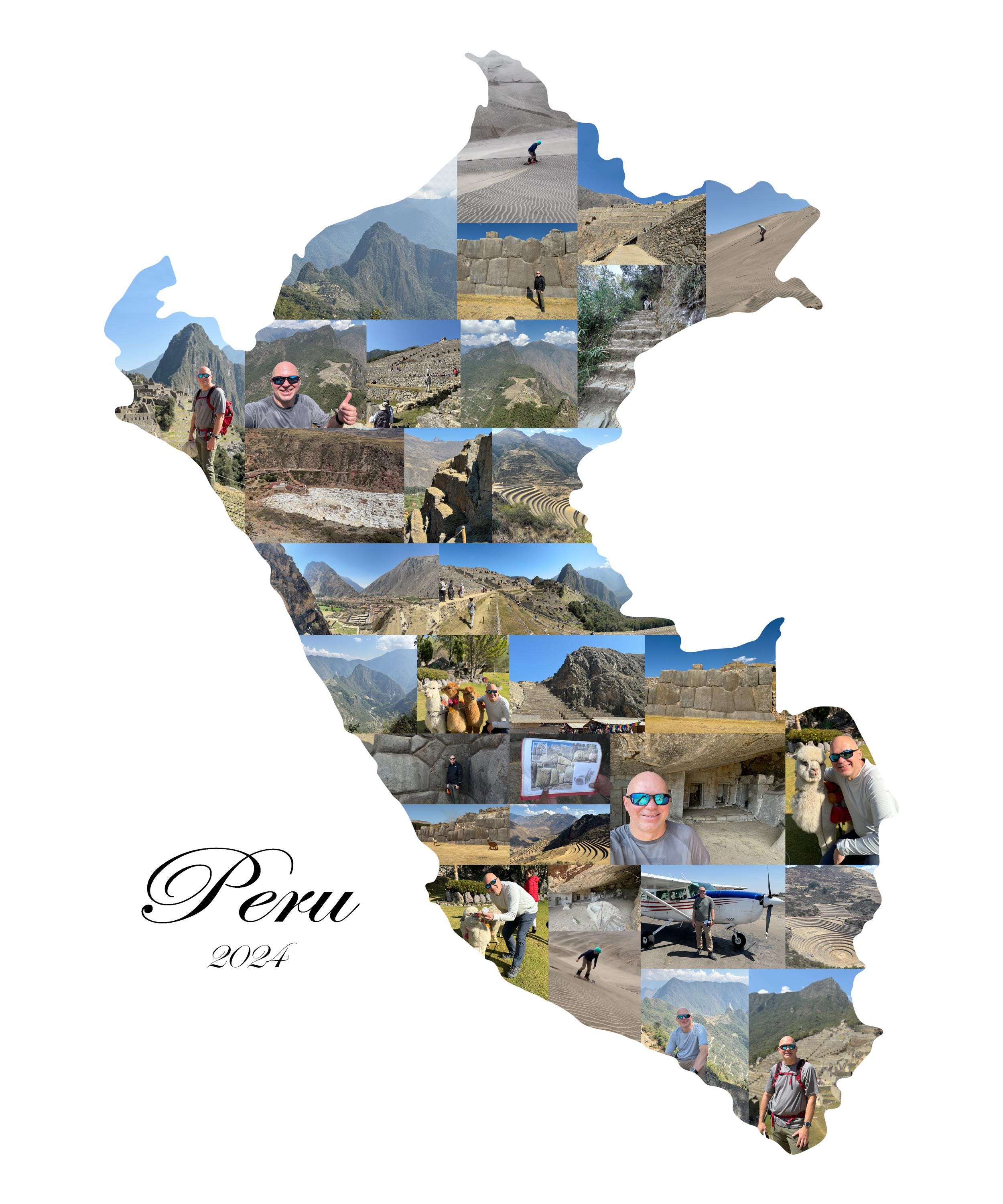 Peru Map Photo Collage - Personalized Brazil Travel Vacation Souvenir ...