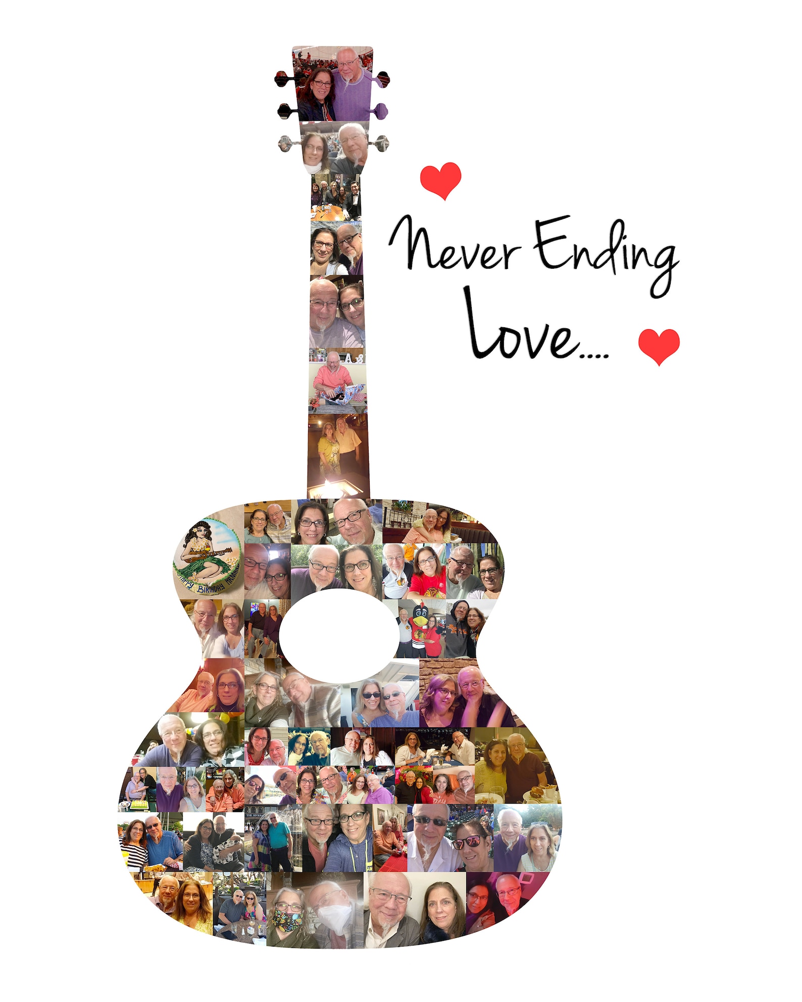 Custom Guitar Photo Collage Music Lover Gift Personalized | Etsy