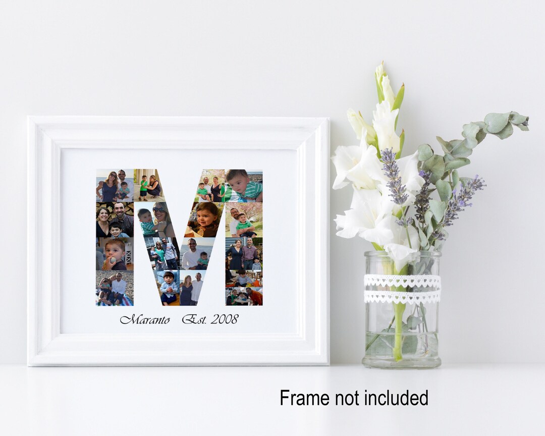 Personalized Letter M Photo Montage - Memory Collage With Your Favorite ...