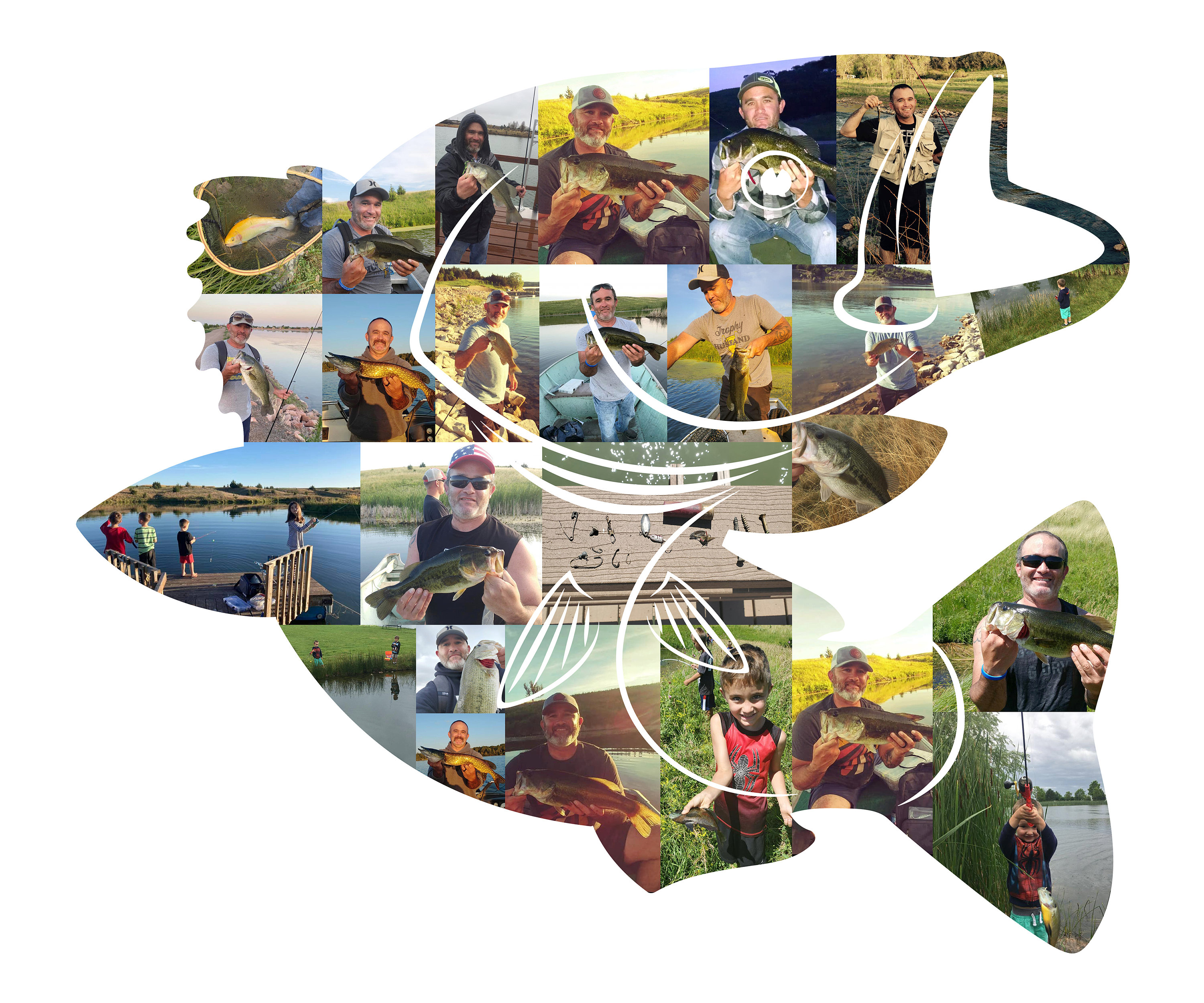 Bass Fish Photo Collage Personalized Gift for Fisherman - Etsy