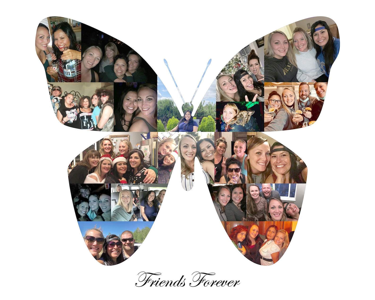 Custom Butterfly Photo Collage - Friend Birthday - Personalized ...