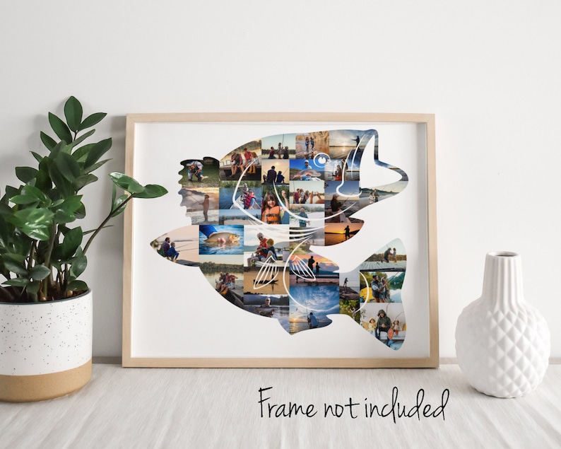 Bass Fish Photo Collage - Personalized Fishing Gift for Fisherman ...