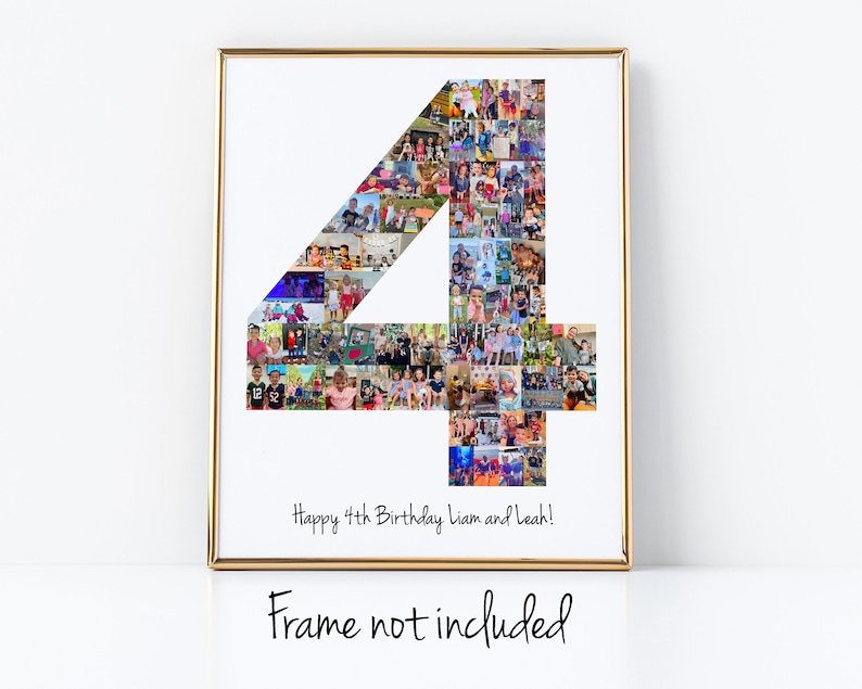 Personalized 4th Photo Collage Birthday Poster - Custom Made With Your ...