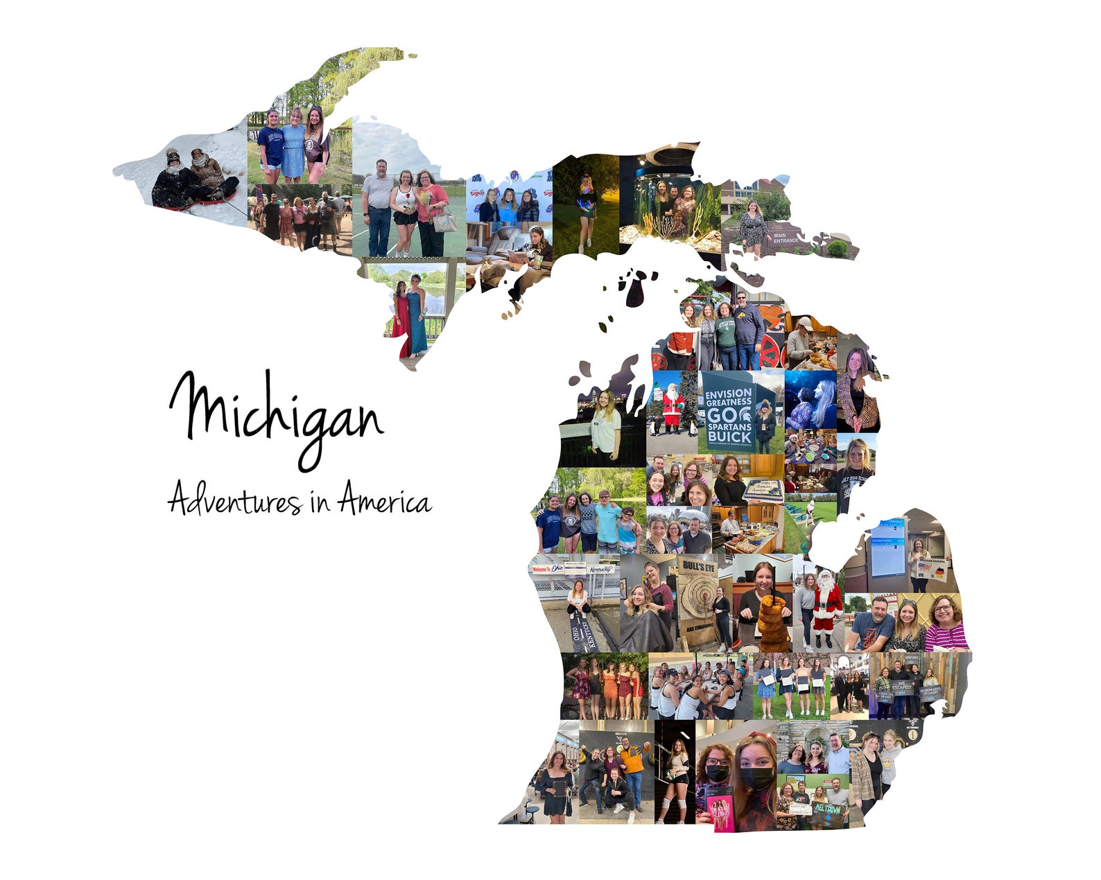 Custom Michigan Map Photo Collage Michigan State Wall Art - Etsy