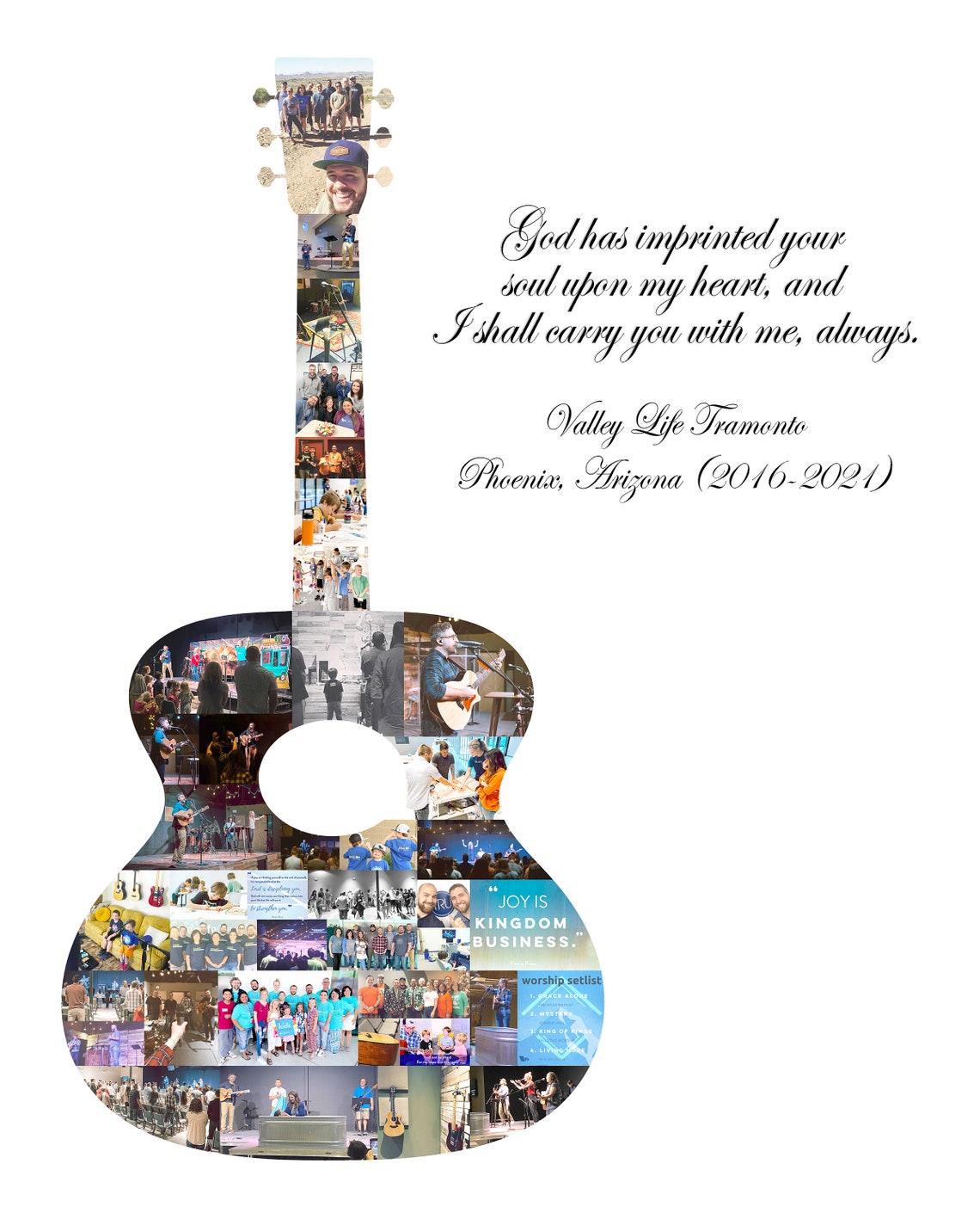 Custom Guitar Photo Collage - Music Lover Gift - Personalized With Your ...