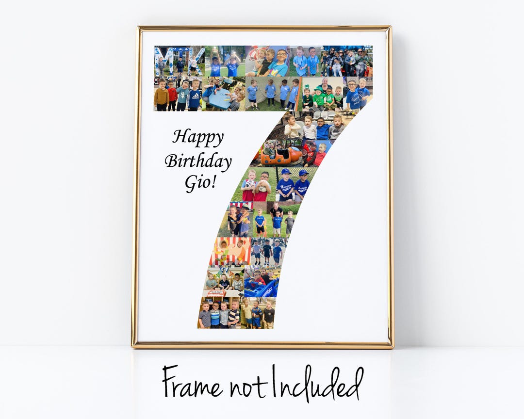 7th Birthday Photo Collage - 7th Anniversary Gift - Party Decoration ...