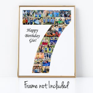 7th Birthday Photo Collage - 7th Anniversary Gift - Party Decoration ...