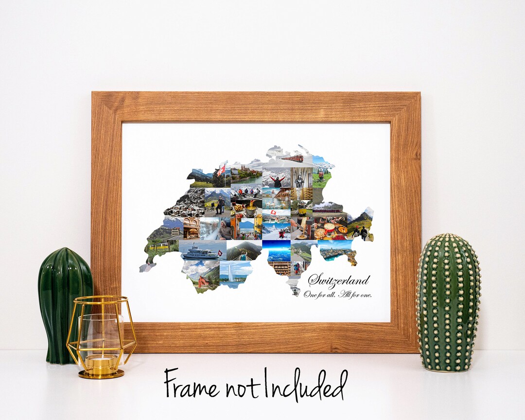 Switzerland Map Photo Collage - Personalized Switz Travel Vacation ...