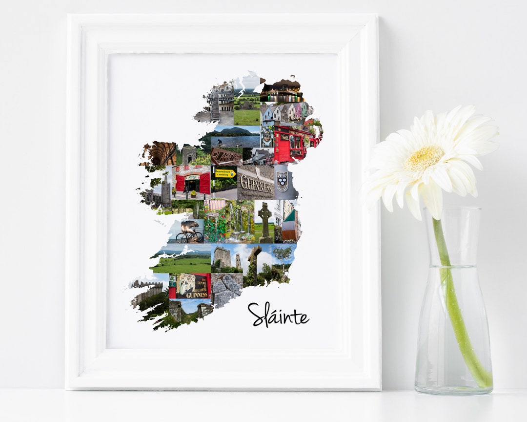 Ireland Map Collage - Printable Wall Art Print - Instant Download Irish ...