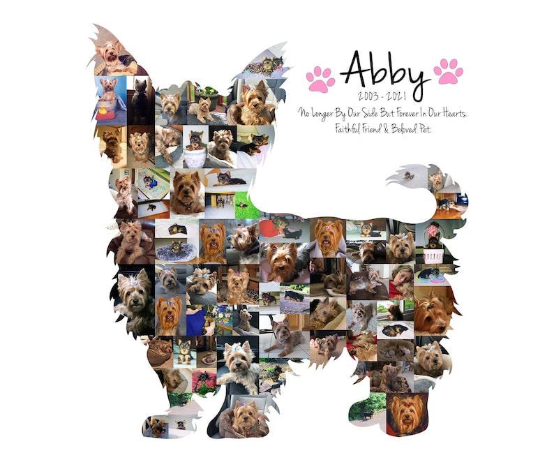 Yorkshire Terrier Photo Collage, Yorkie Dog Mom Gift, Pet Memorial Gift ...
