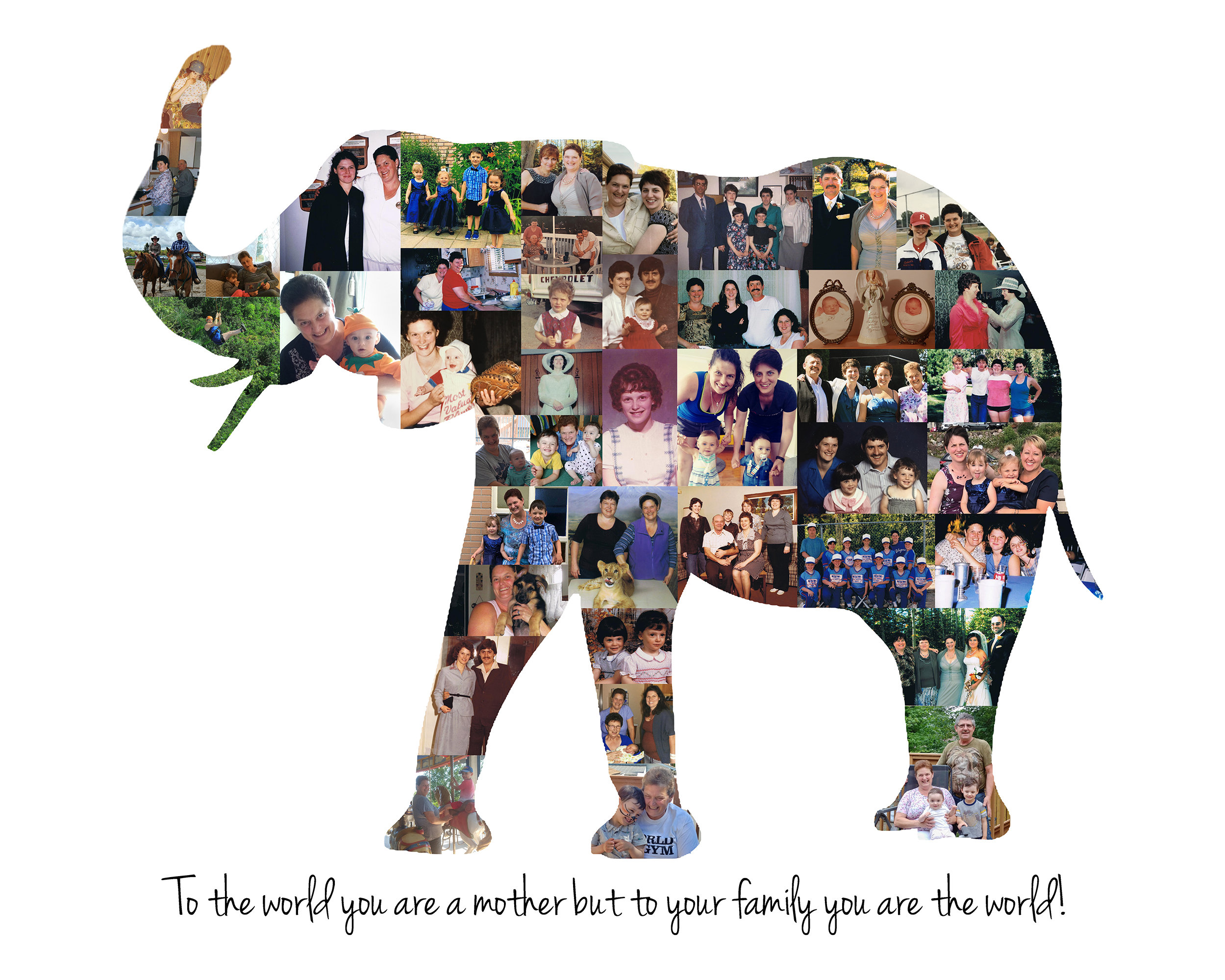 Elephant Photo Collage Gift - Elephant Nursery Wall Art Decor ...