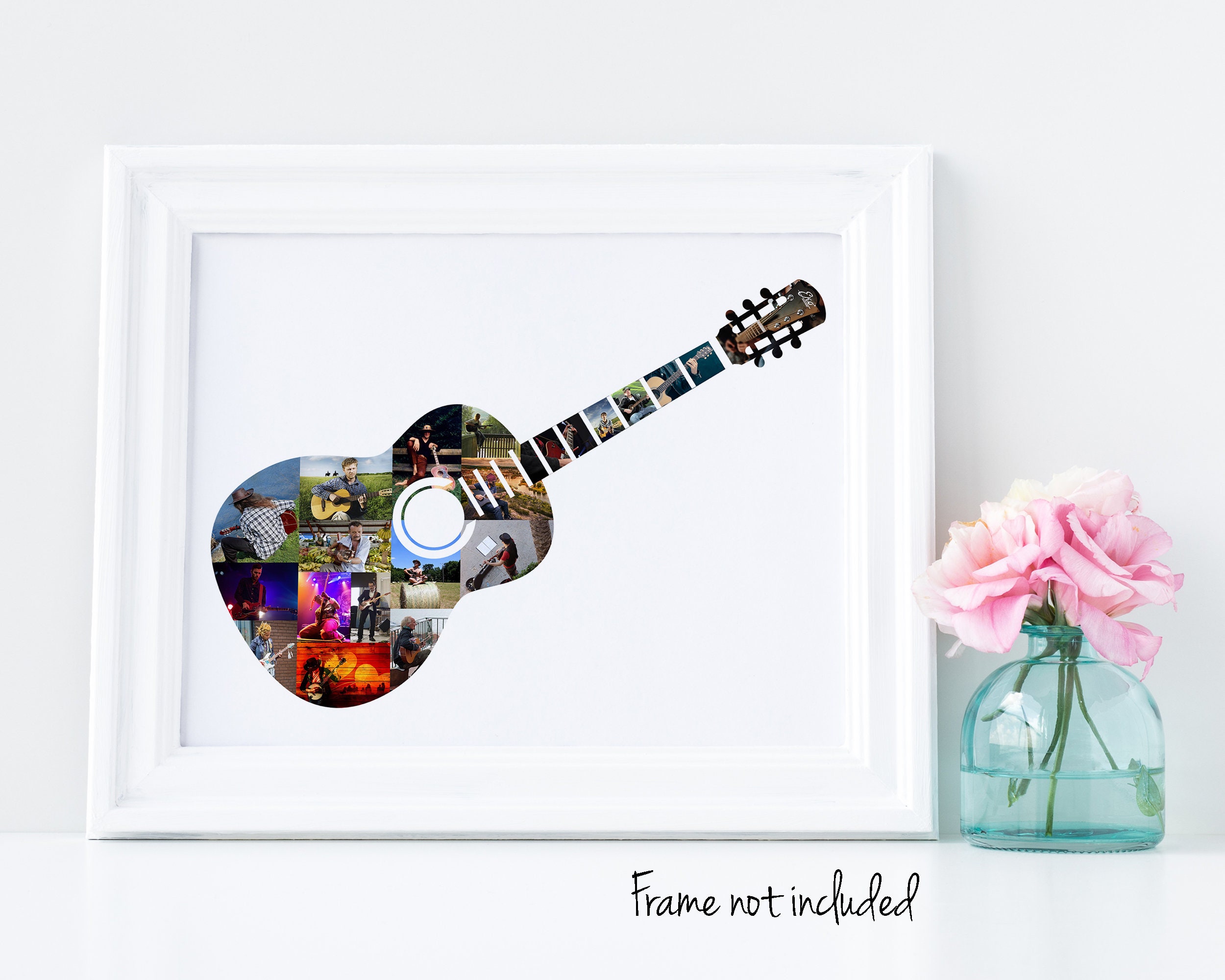 Personalized Guitar Player Gift, Custom Musician Music Photo Collage ...