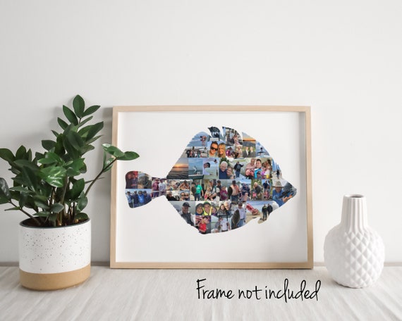 Flounder Fish Photo Collage Personalized Gift for Fisherman | Etsy
