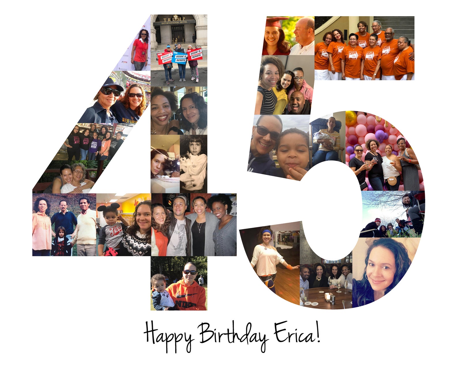 45th Birthday Gift - 45th Birthday Party Decoration - 45 Number Photo ...