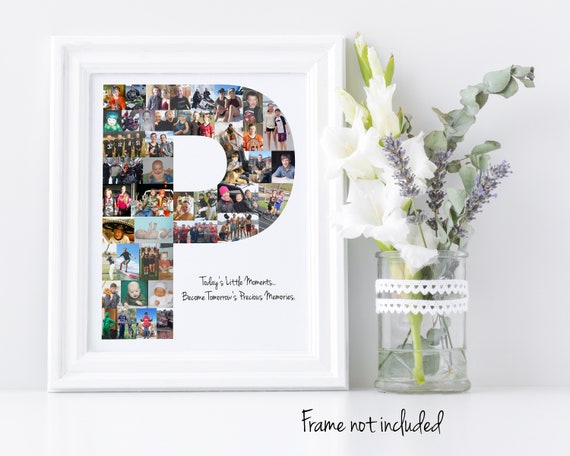 Letter P Photo Collage Personalized Monogram Picture Collage | Etsy