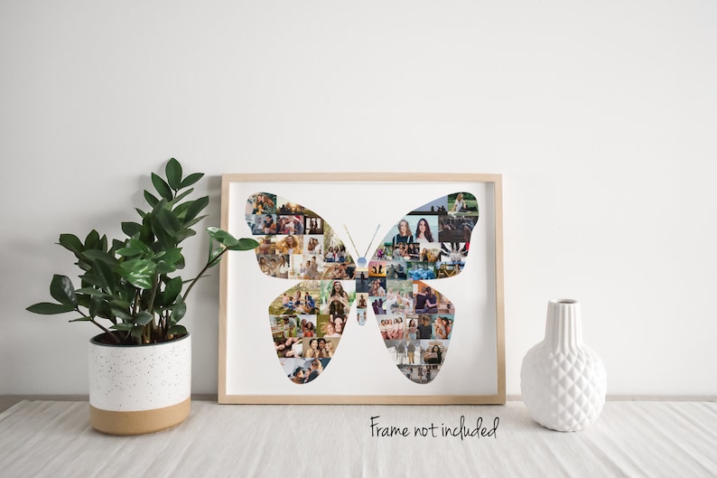 Custom Butterfly Photo Collage - Friend Birthday - Personalized ...