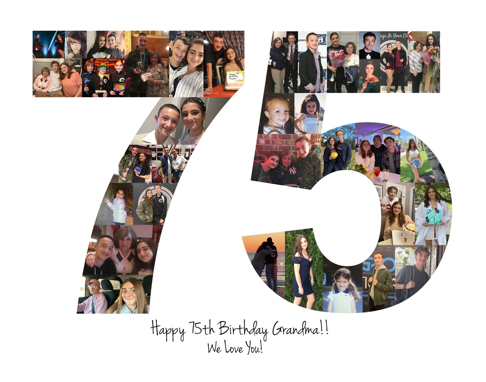 Personalized 75th Birthday Gift Number Photo Collage 75th - Etsy