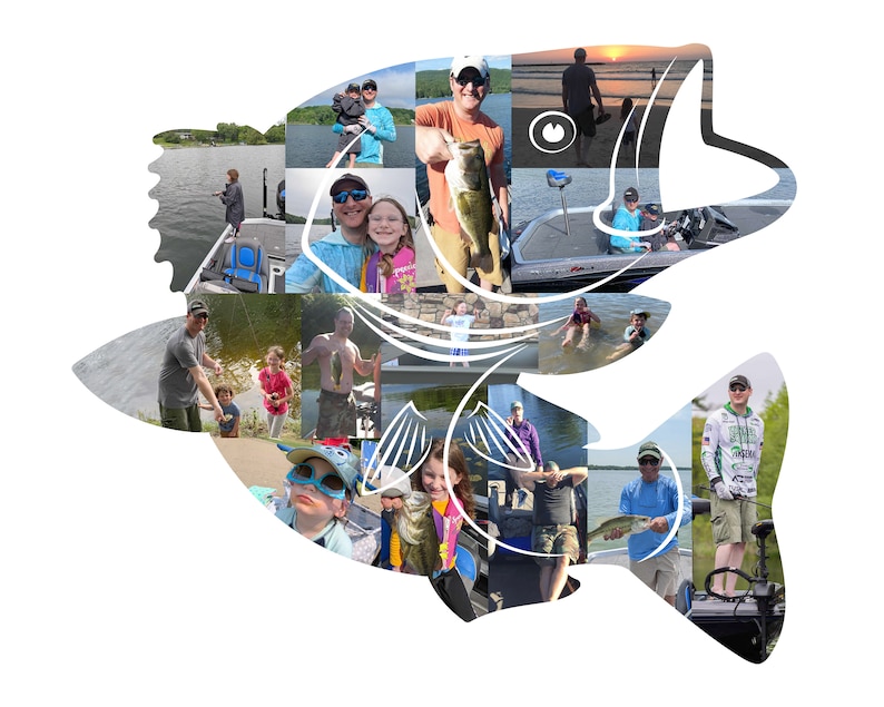 Bass Fish Photo Collage - Personalized Fishing Gift for Fisherman ...