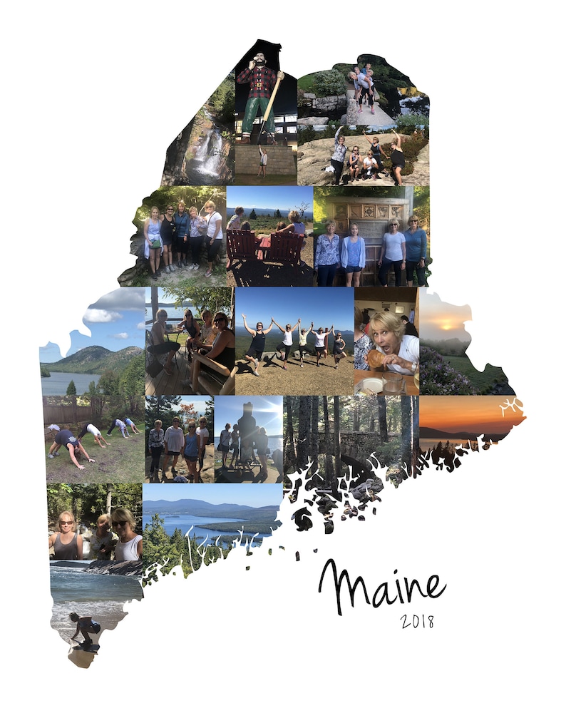 Personalized Maine Map Photo Collage US State Map Photo - Etsy