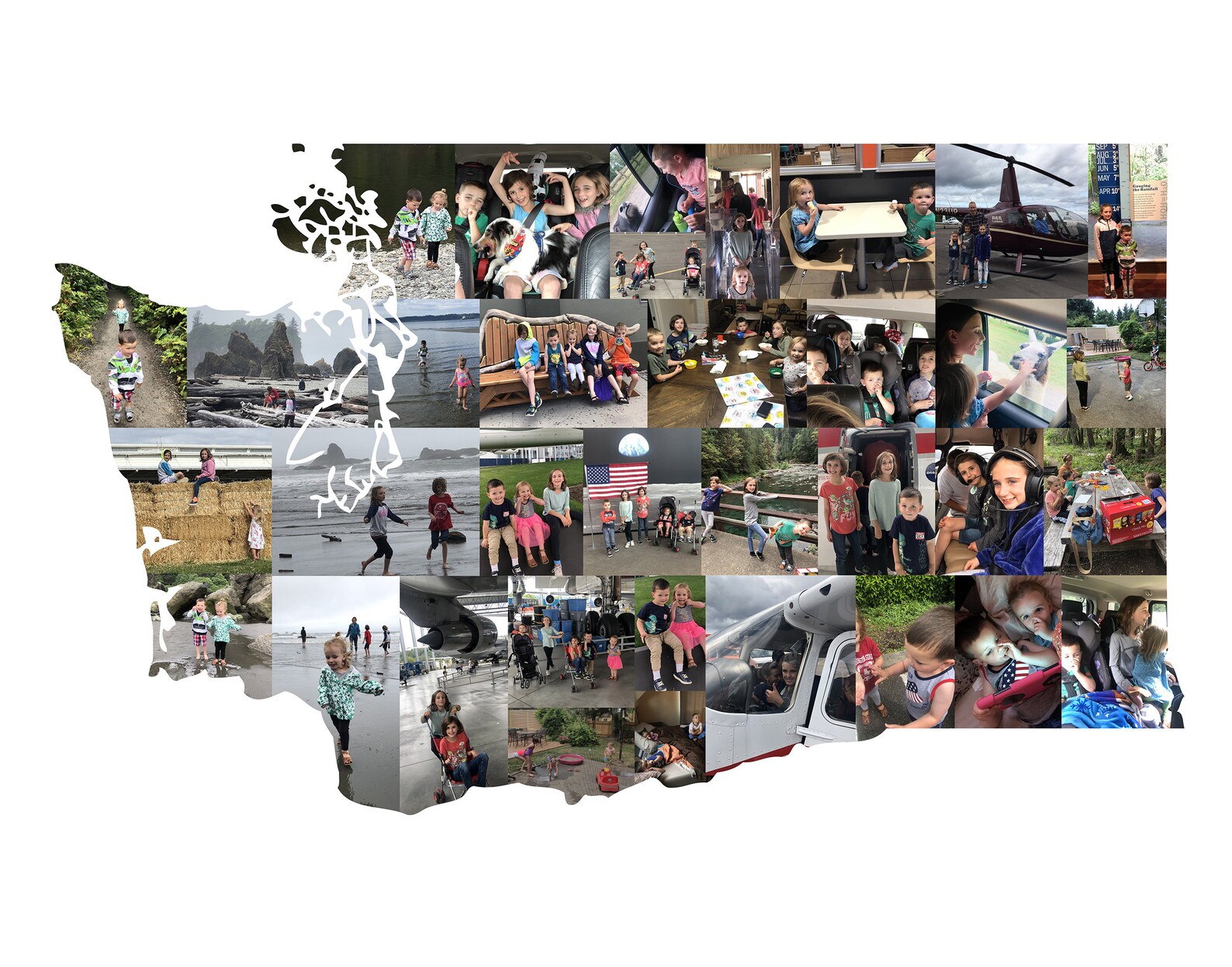 Custom Made Washington State Map Photo Collage Travel | Etsy