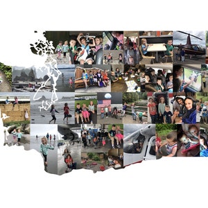 Custom Made Washington State Map Photo Collage, Travel Souvenir ...