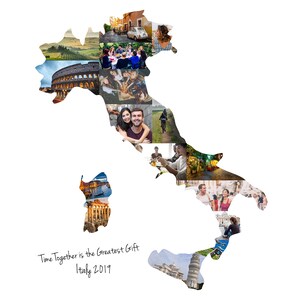 Italy Map Photo Collage, Italy Family Vacation Souvenir, Personalized ...