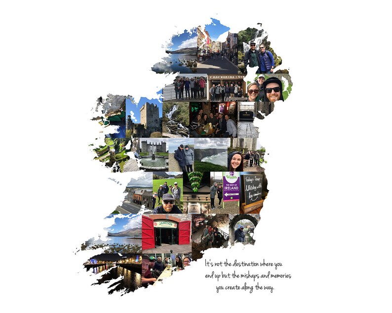 Ireland Map Photo Collage Personalized Ireland Wall Art Print - Etsy