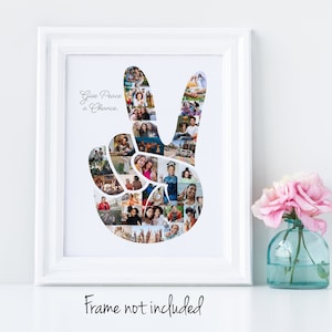 Peace Sign Hand Gesture Photo Collage, Peace Symbol - Custom Made With ...