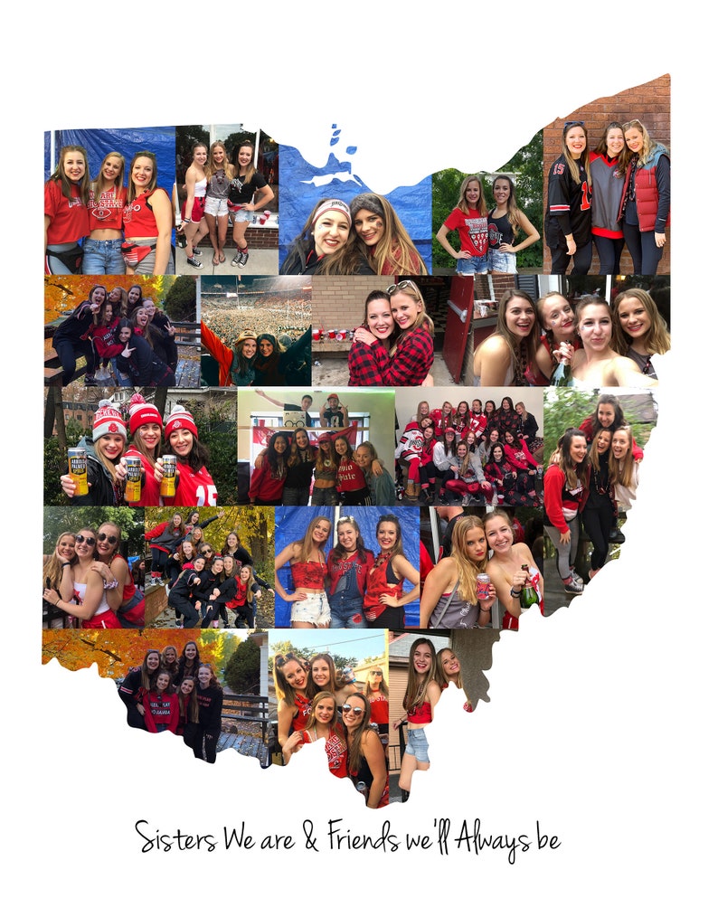 Personalized Ohio State Map Photo Collage Custom Ohio State | Etsy