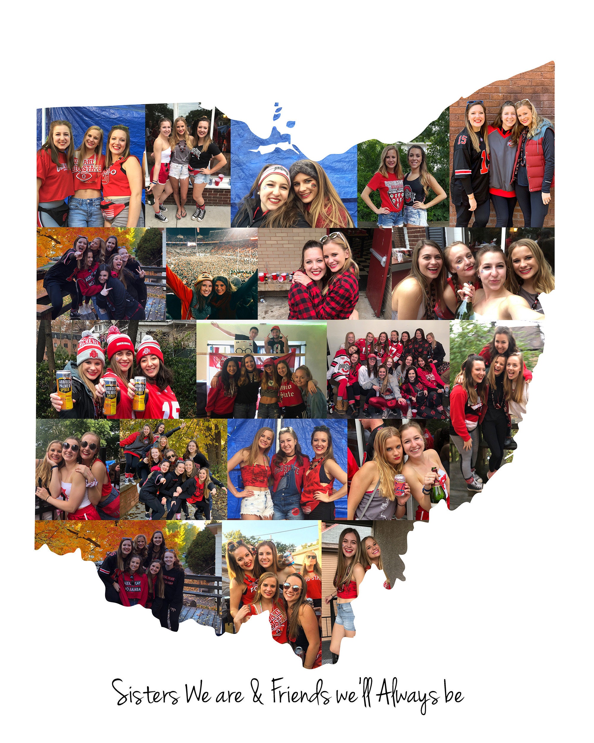 Personalized Ohio State Map Photo Collage Custom Ohio State | Etsy
