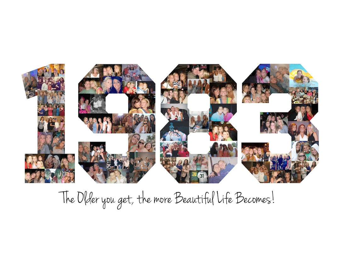 1983 Year Photo Collage 41st Birthday Party Gift Custom Made With Your ...