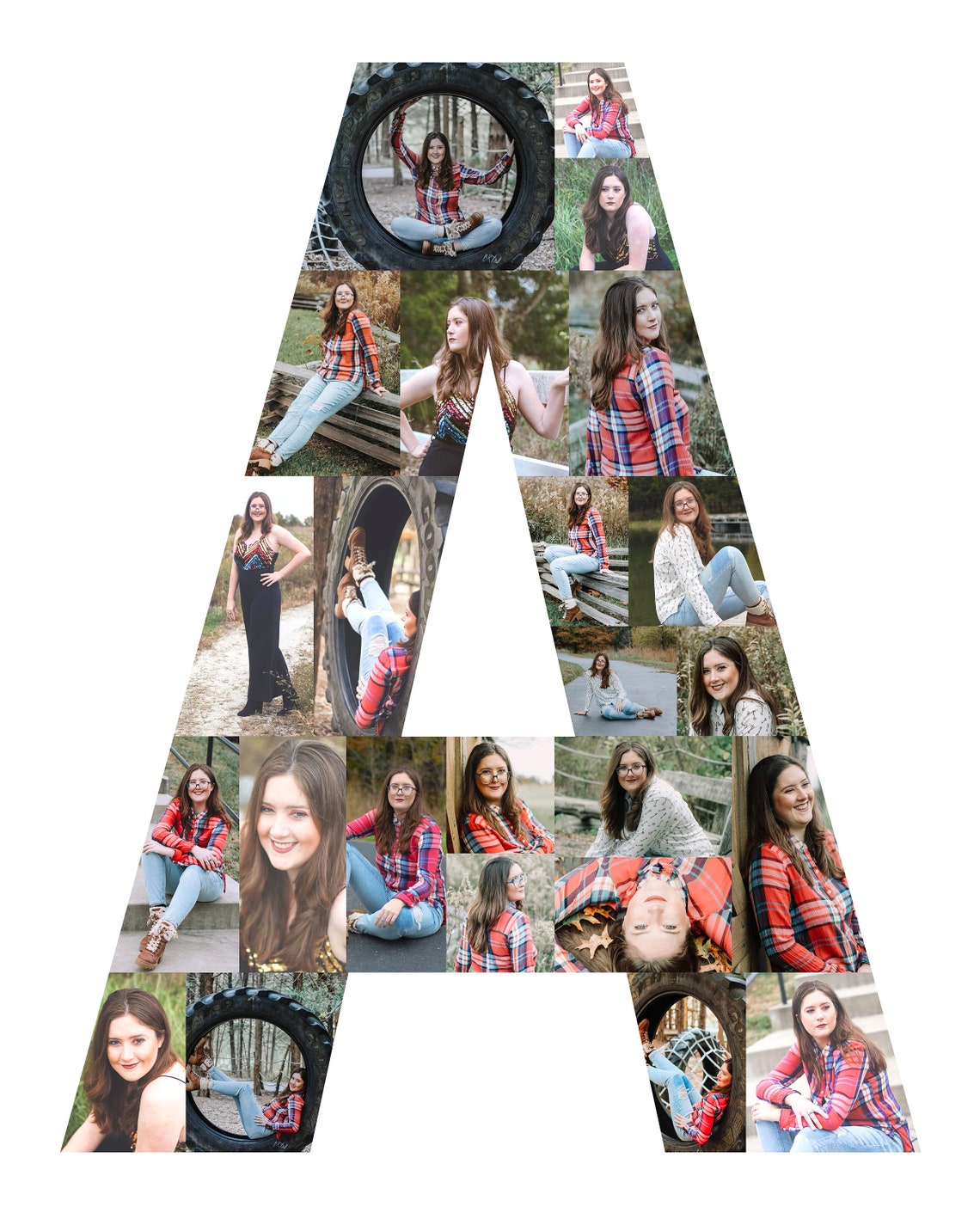 Letter A Photo Collage Personalized Monogram Picture Collage | Etsy