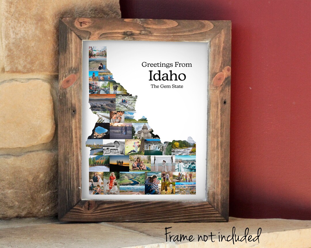 Idaho State Map Photo Collage - Personalized Idaho State Gift - Idaho ...