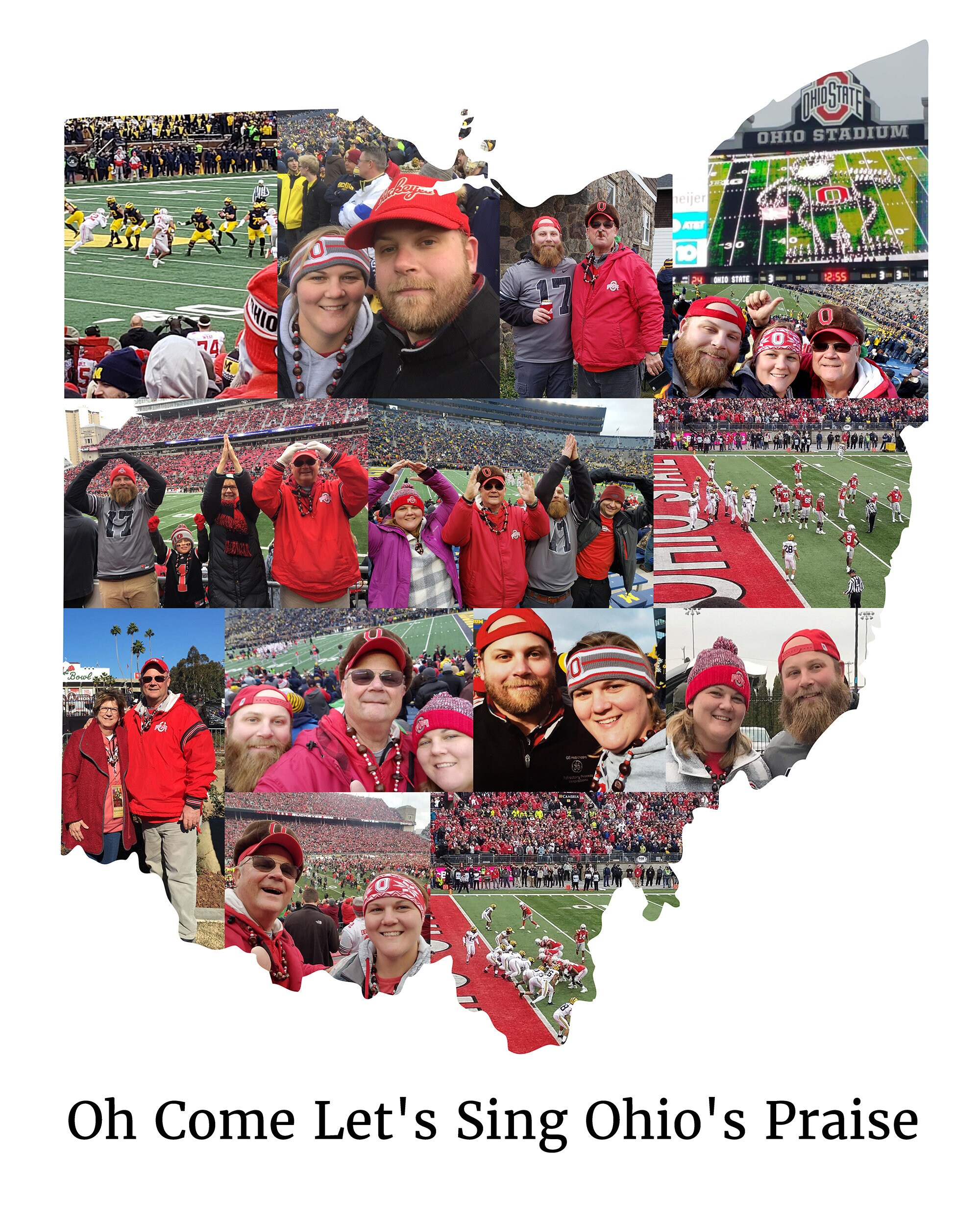 Personalized Ohio State Map Photo Collage Custom Ohio State | Etsy