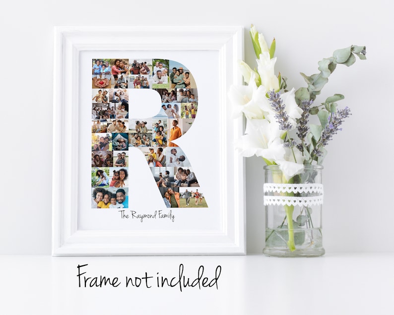 Letter R Photo Collage Personalized Monogram Picture Collage - Etsy