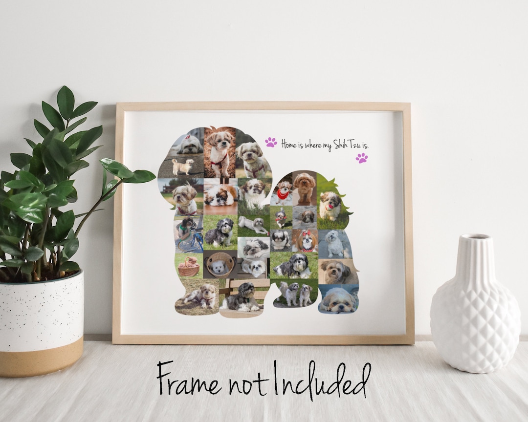 Shih Tzu Photo Collage, Dog Mom Gift, Personalized & Custom Made With ...