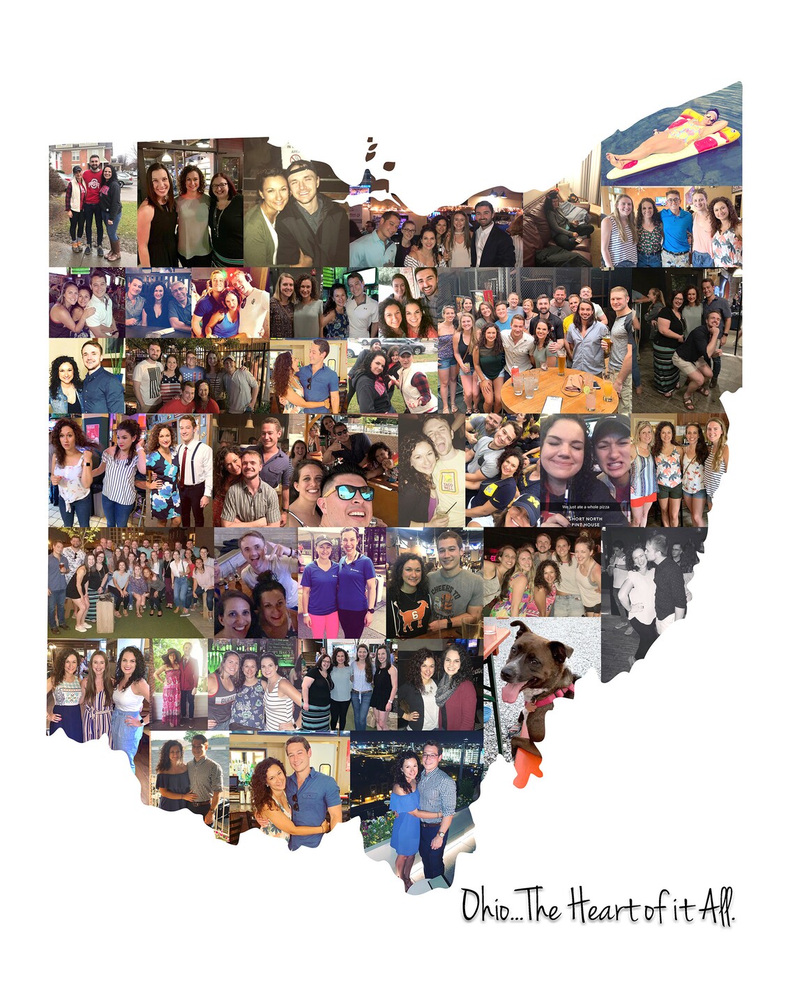 Personalized Ohio State Map Photo Collage Custom Ohio State | Etsy