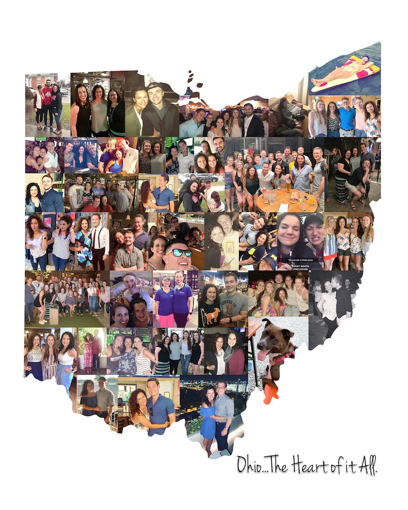 Personalized Ohio State Map Photo Collage Custom Ohio State | Etsy