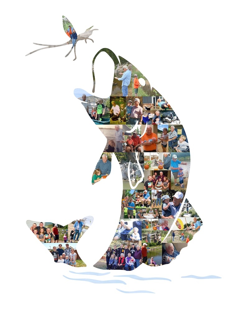 Personalized Fish Photo Collage Christmas Gift for Him - Etsy