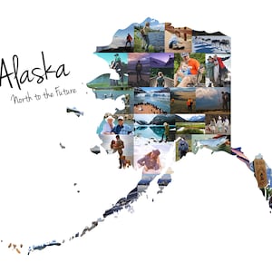 Personalized Alaska State Map Photo Collage, Travel Souvenir for an ...