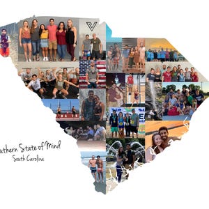South Carolina Map Photo Collage - Personalized South Carolina State ...