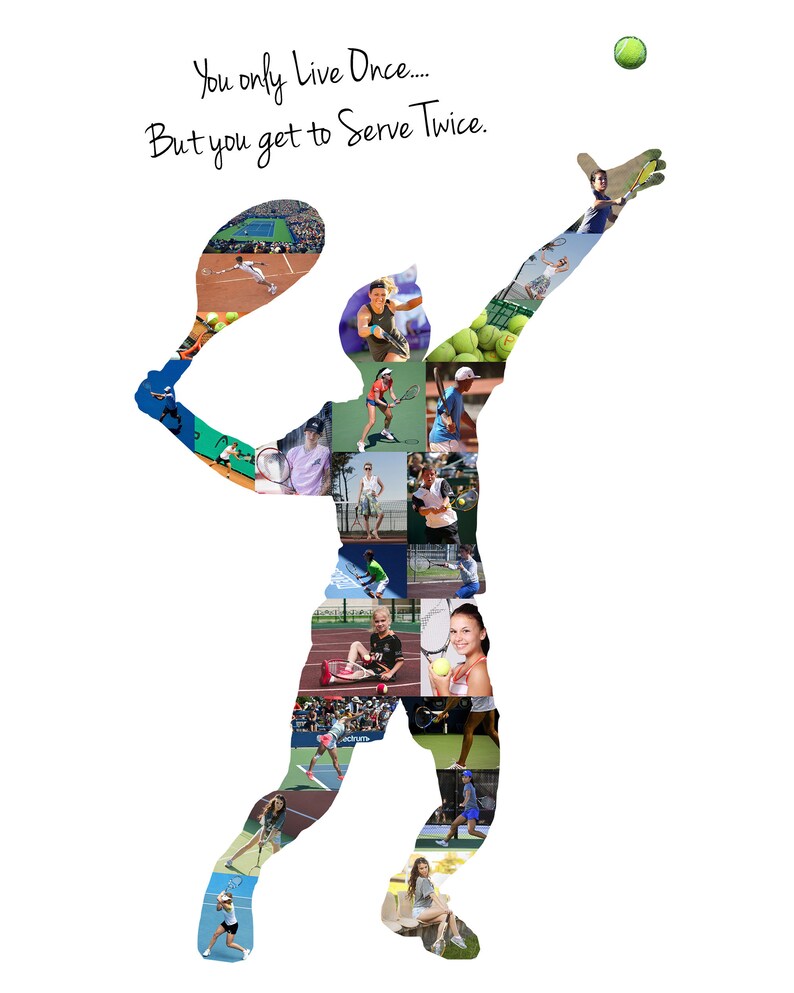 Personalized Tennis Player Photo Collage Gift for Coach - Etsy