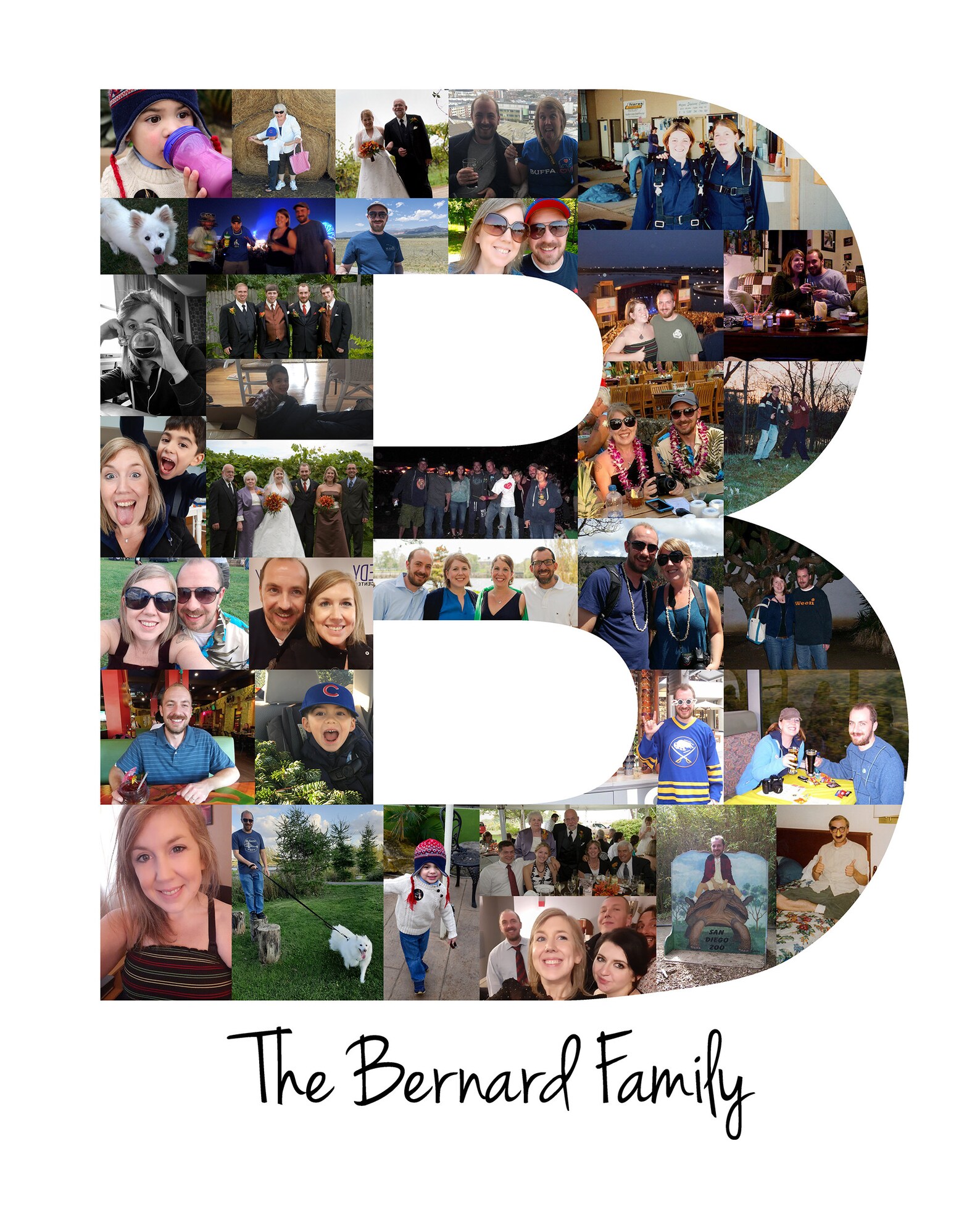 Letter B Photo Collage - Personalized Monogram Picture Collage ...