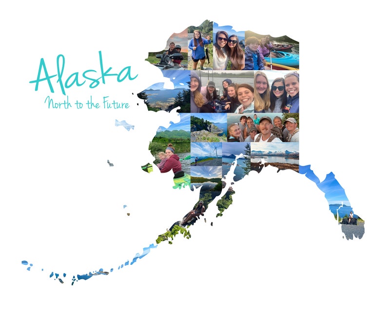 Personalized Alaska State Map Photo Collage, Travel Souvenir for an ...