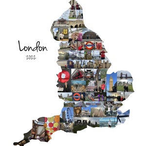 England Map Art Print, England Map Travel Gift Personalized Photo ...