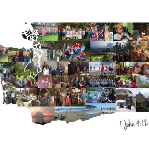 Custom Washington State Map Photo Collage – Personalized Travel ...