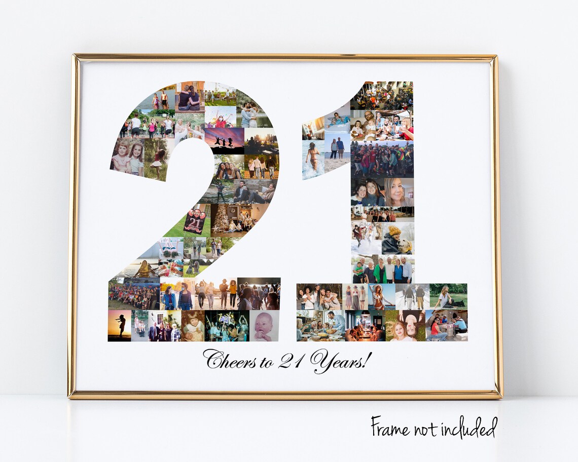 21st Birthday Gift for Her Personalized 21 Photo Collage | Etsy