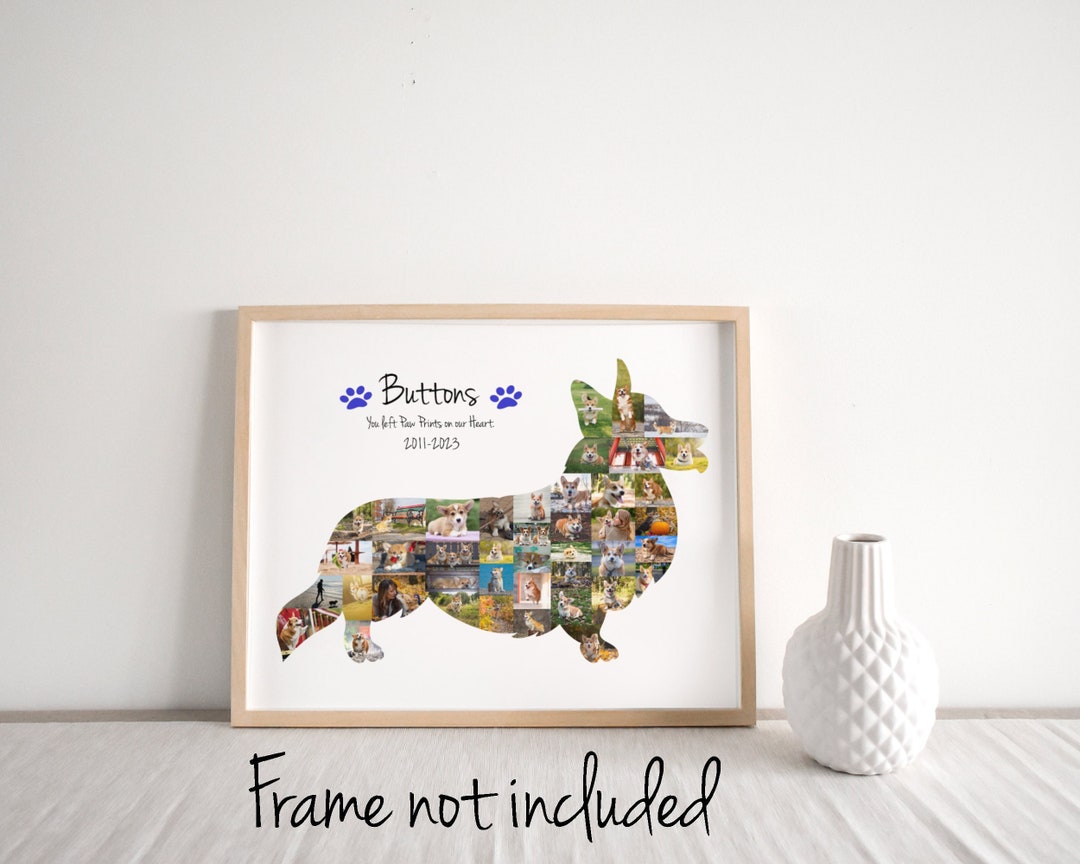 Corgi Photo Collage, Dog Mom Gift, Dog Memorial, Personalized and ...