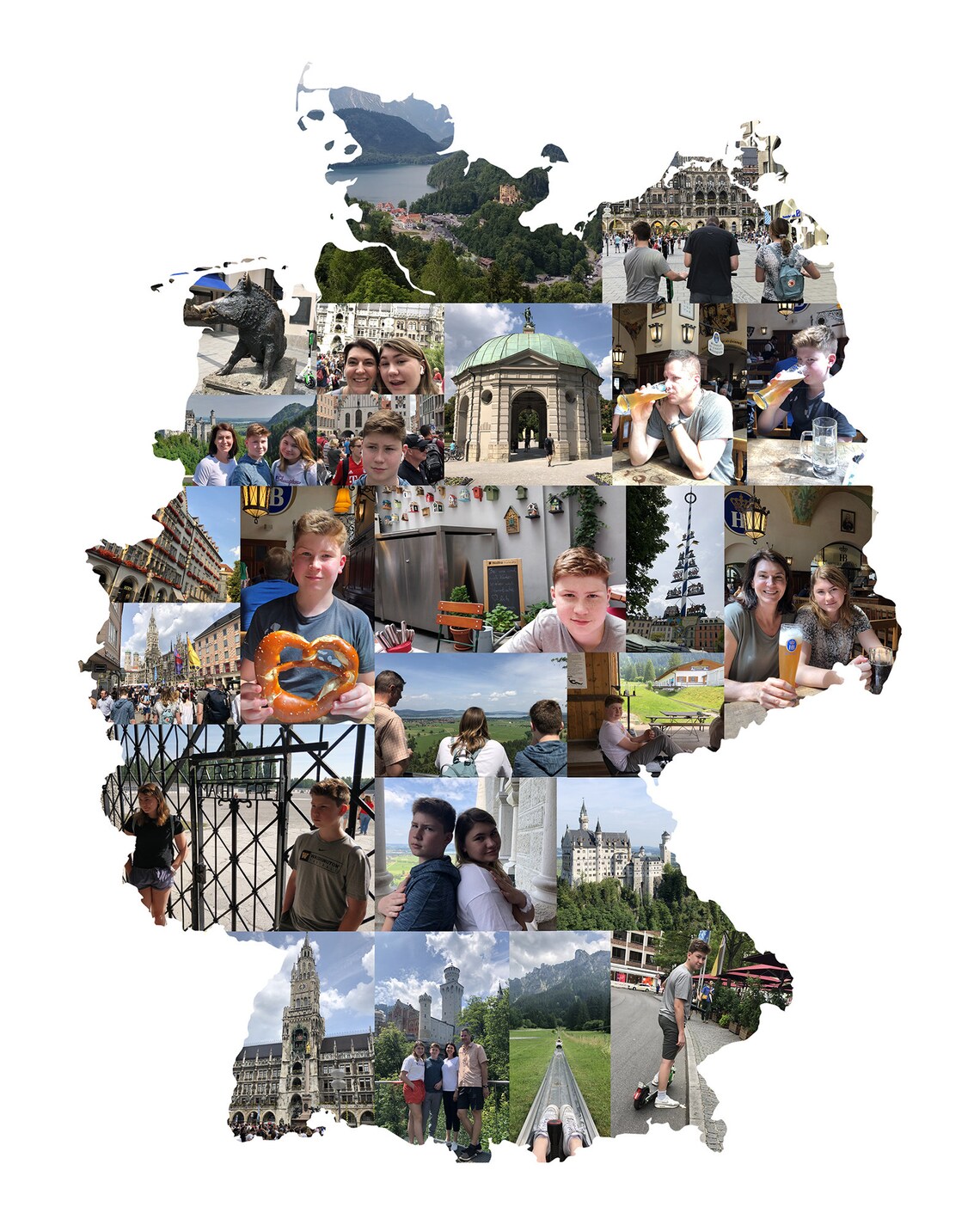 Germany Map Photo Collage Germany Family Vacation Souvenir - Etsy