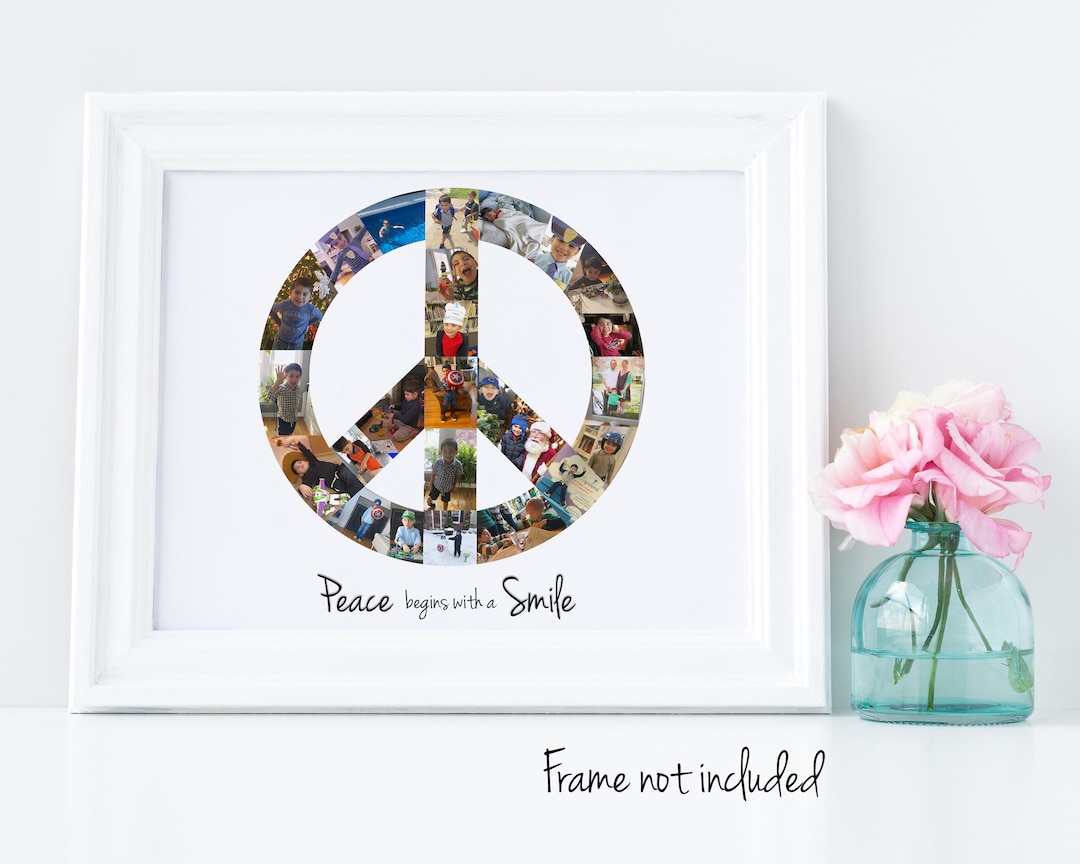 Peace Sign Photo Collage, Peace Symbol - Custom Made With Your Digital ...